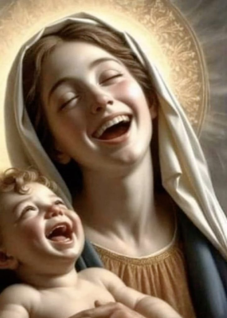 La imagen más alegre de la Virgen María y el Niño Jesús | Reina del Cielo